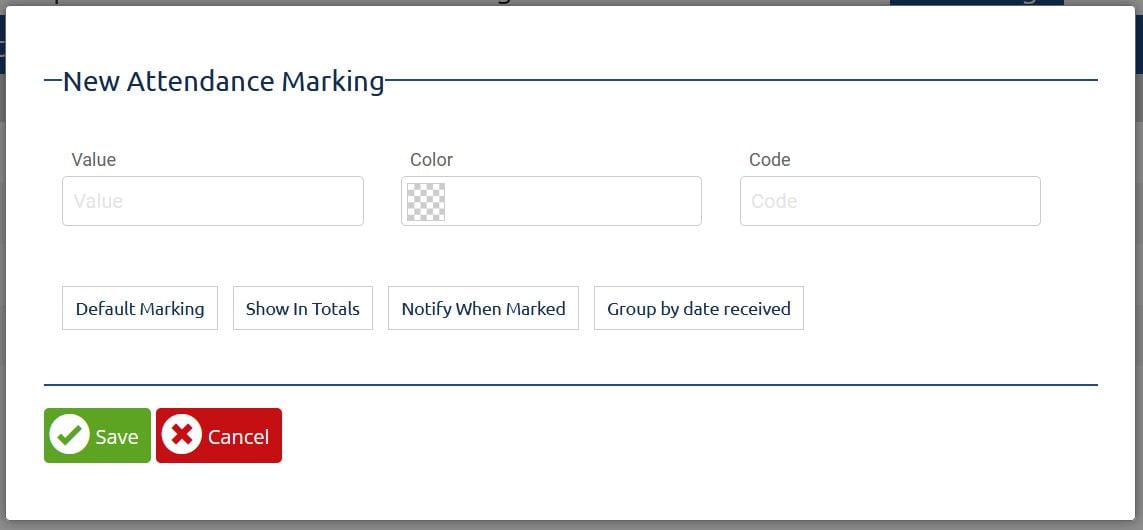 Creating / Editing Attendance Markings